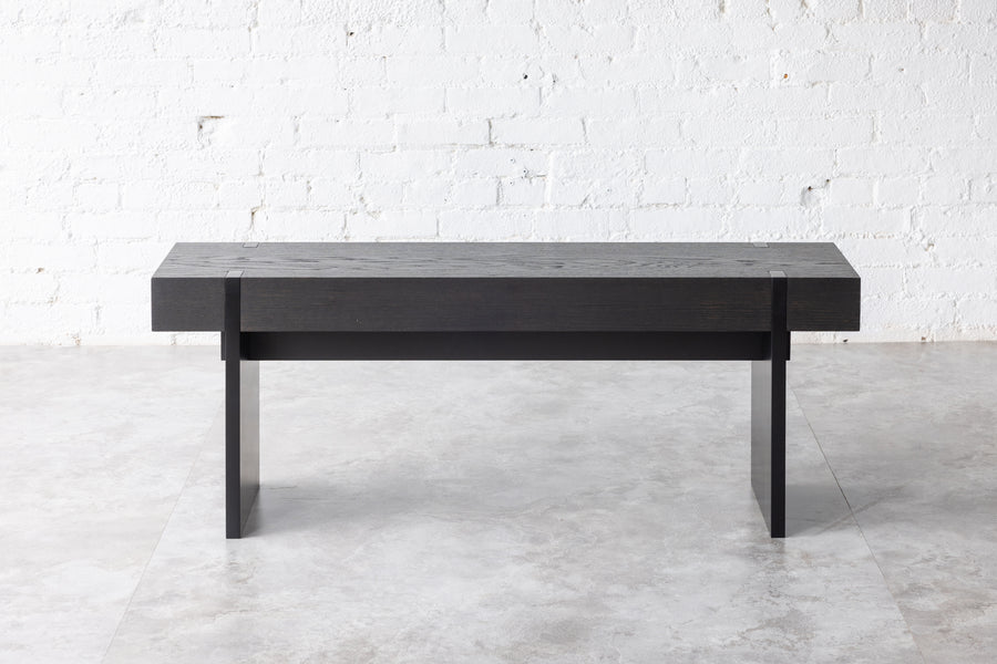 Solid Blackened Oak & Matte Black Bench | Autonomous Furniture Canada