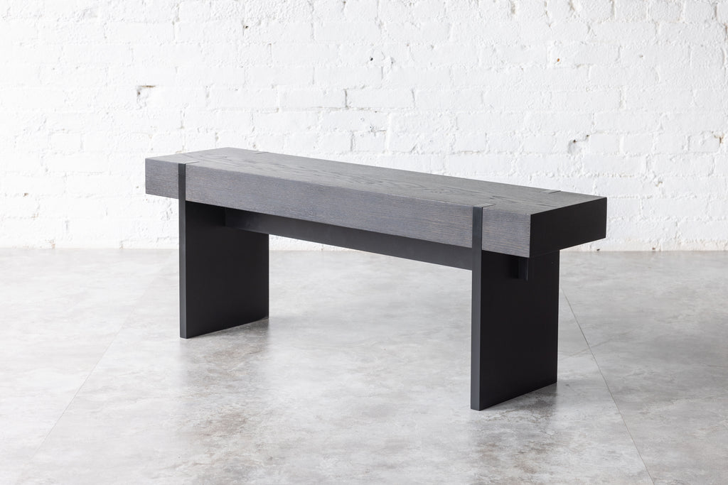 Solid Blackened Oak & Matte Black Bench | Autonomous Furniture Canada ...